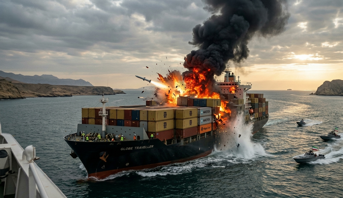 Cargo ship hit by projectile in Strait of Hormuz, crew evacuates ...